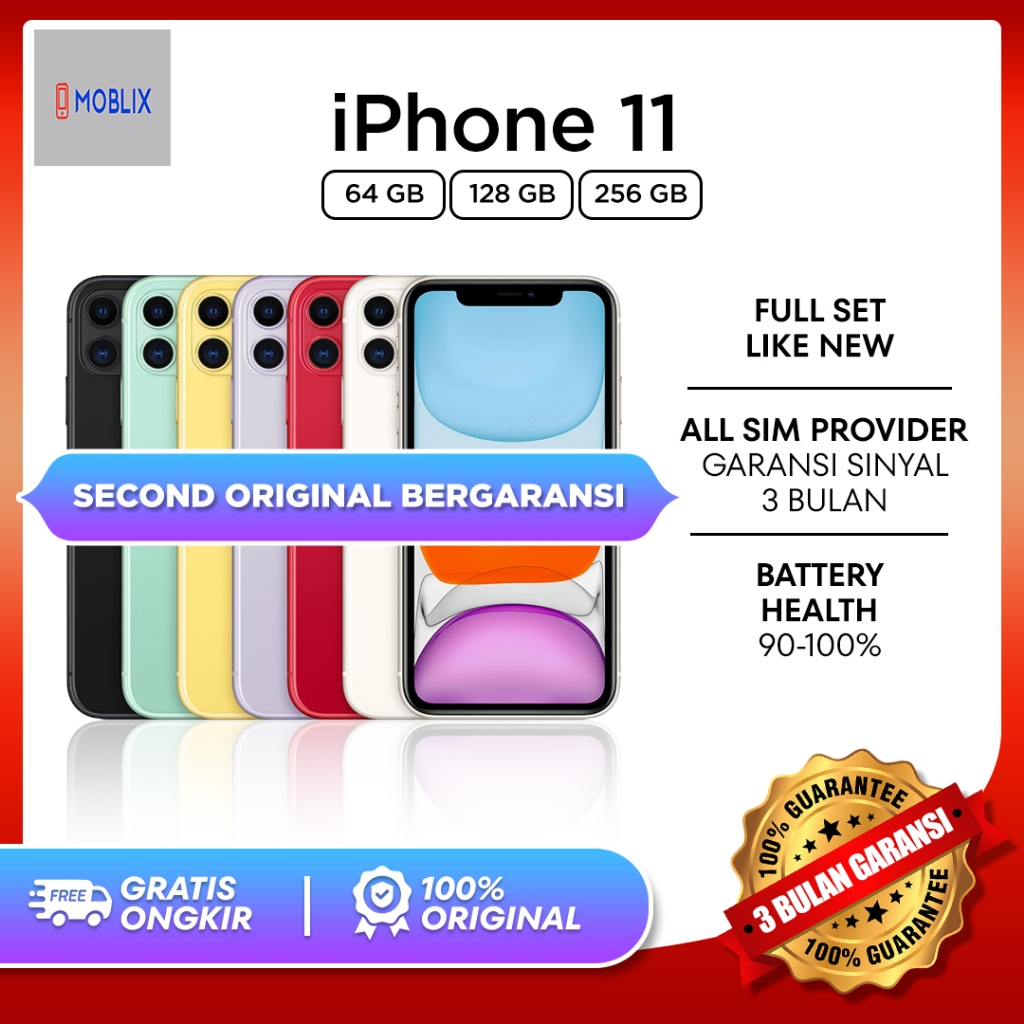 Jual IPHONE 11 64 GB / 128 GB EX INTER NORMAL FULLSET BERGARANSI WARNA ...