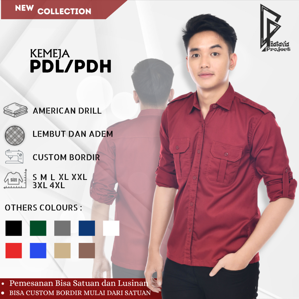 Jual Kemeja PDL PDH Lengan Panjang - Seragam Kantor Pria Wanita Premium ...