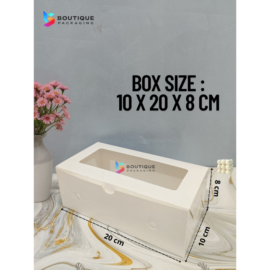 Jual Fuji Box Dus kotak Kue Ivory 20 cm x 10 cm x 8 cm Putih Ivory ...