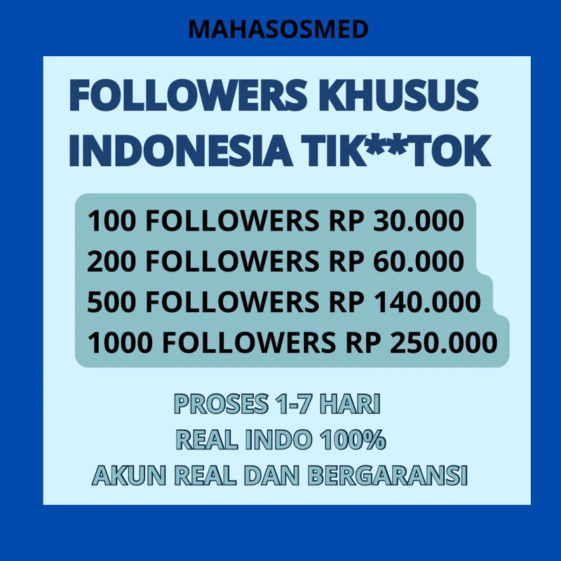 Jual FOLLOWER TIK**TOK PERMANEN REAL INDONESIA | Shopee Indonesia