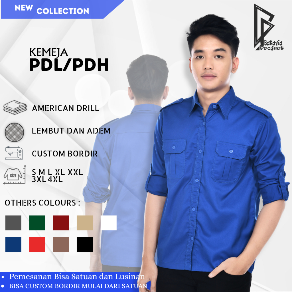 Jual Kemeja PDL PDH Lengan Panjang - Seragam Kantor Pria Wanita Premium Model Baju Tactical ...