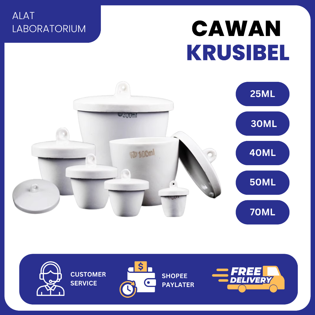 Jual Cawan Krusibel/Cawan Crucible Alat Laboratorium Bahan Tebal dengan ...