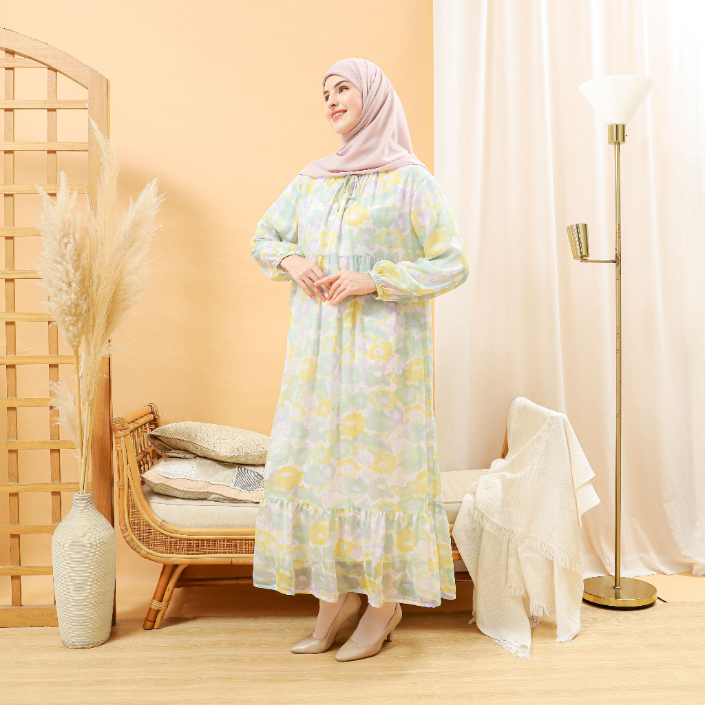Jual Shade Signature Shaima Dress - Premium Gamis Motif Flower | Shopee ...