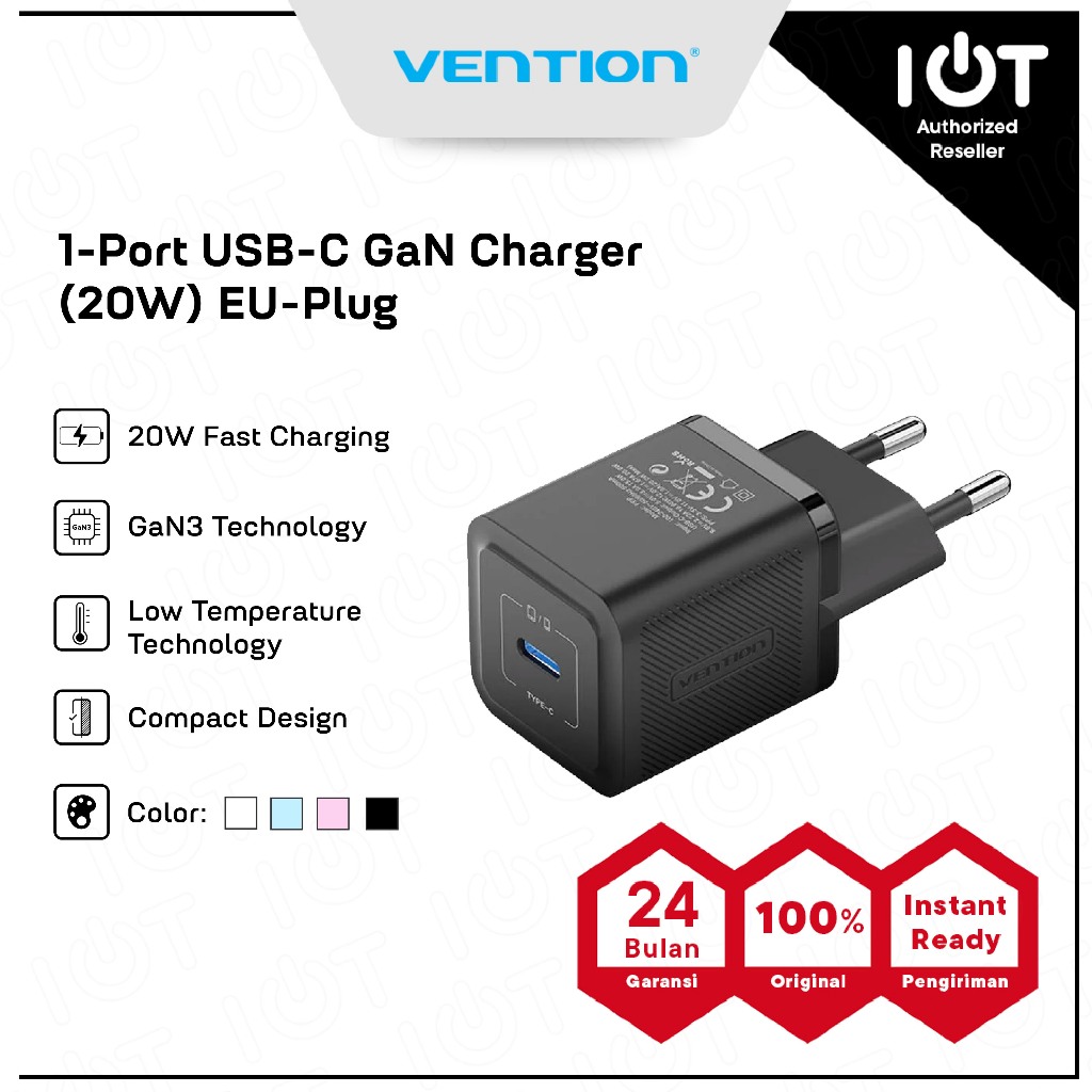Jual Vention Kepala Charger GaN 20W Type C PD PPS - FEP | Shopee Indonesia