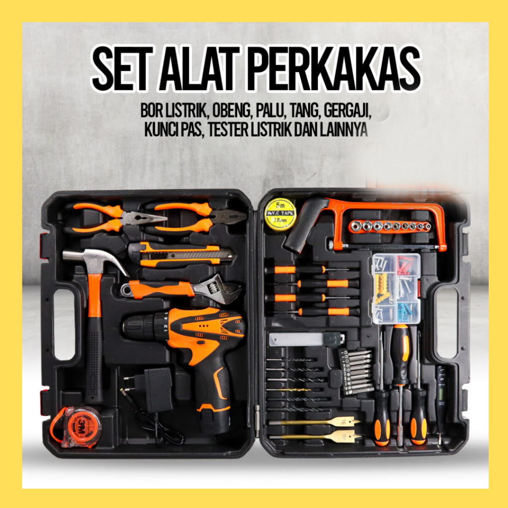 Jual FEITUO Satu Set Alat Perkakas Bor Listrik Cordless Tanpa Kabel ...