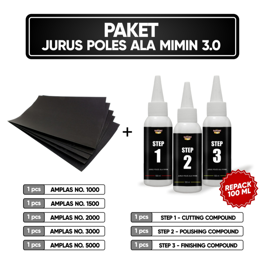 Jual Paket Jurus Poles 3.0 - 3 Step (CUTTING COMOPOUND, POLISHING ...