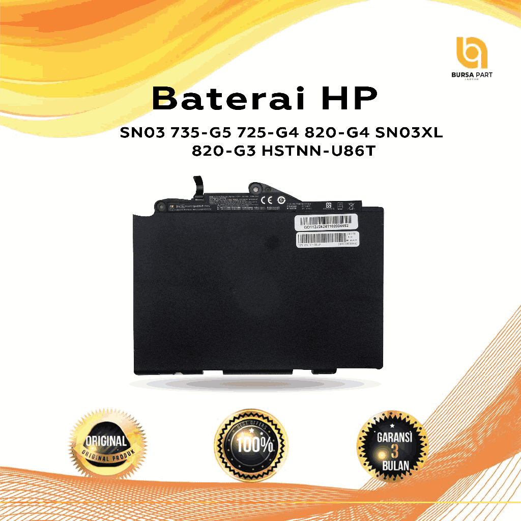 Jual Baterai HP SN03 SN03XL 735-G5 725-G4 820-G4 820-G3 HSTNN-U86T ...