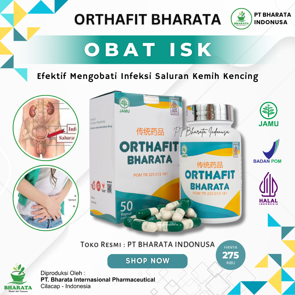 Jual Obat ISK Infeksi Saluran Kencing Ampuh ORTHAFIT BHARATA - Obat Infeksi Kemih Obat Infeksi ...