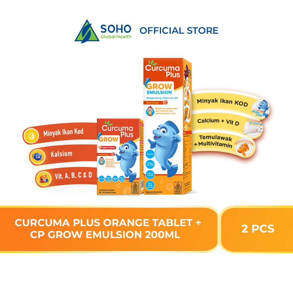 Jual Paket Curcuma Plus Grow (Curcuma Plus Grow Orange 200ml 1 Botol ...