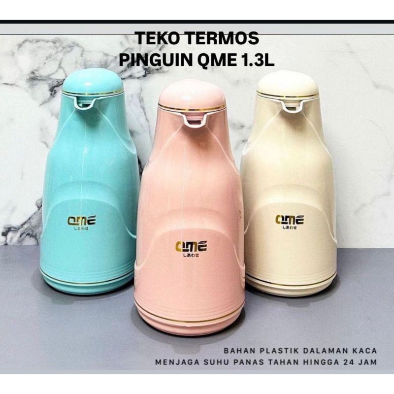 Jual Termos pinguin 1,5 liter Daleman kaca kuat 24 jam | Shopee Indonesia