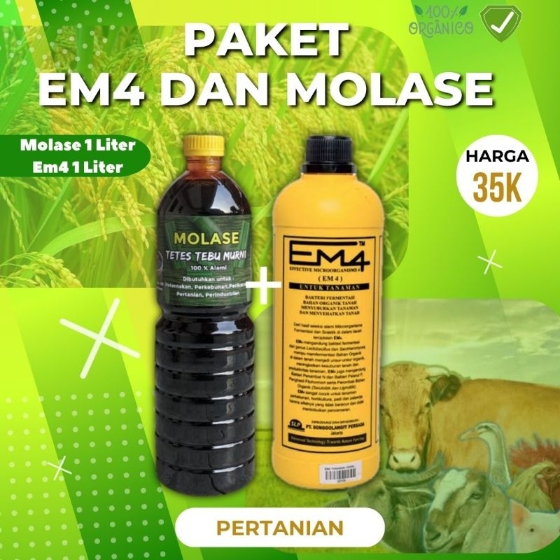 Jual Paket Hemat!!! Em4 Pertanian 1 Liter & Molase 1Liter kebutuhan ...