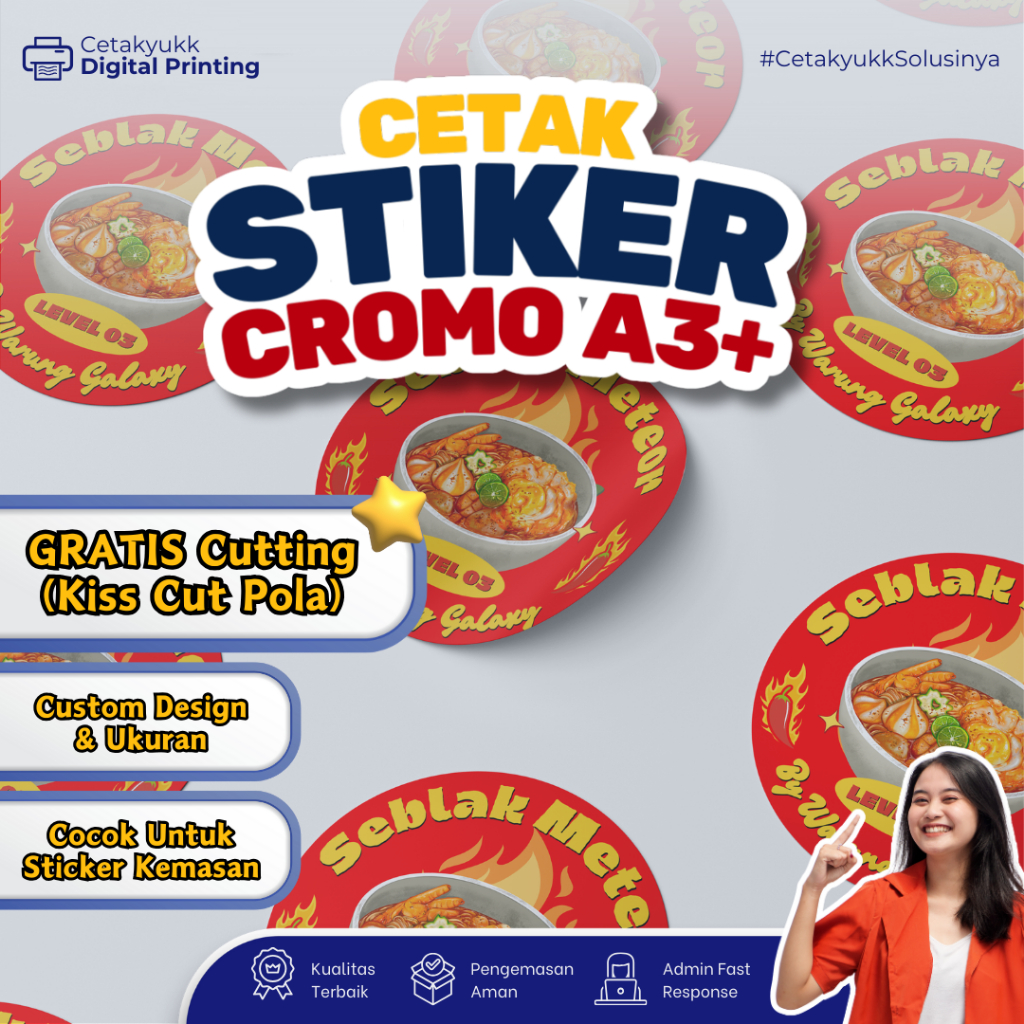 Jual Print Cetak Label Stiker Chromo Bontac A3+ Gratis Cutting Label ...