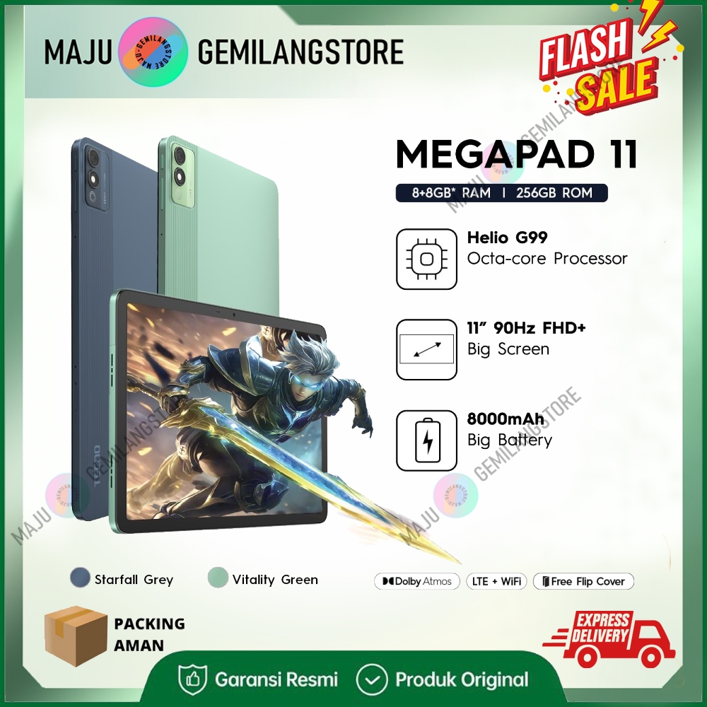 Jual TECNO Megapad 11 WIFI + LTE (Sim Card) MediaTek MT8781(G99) layar ...