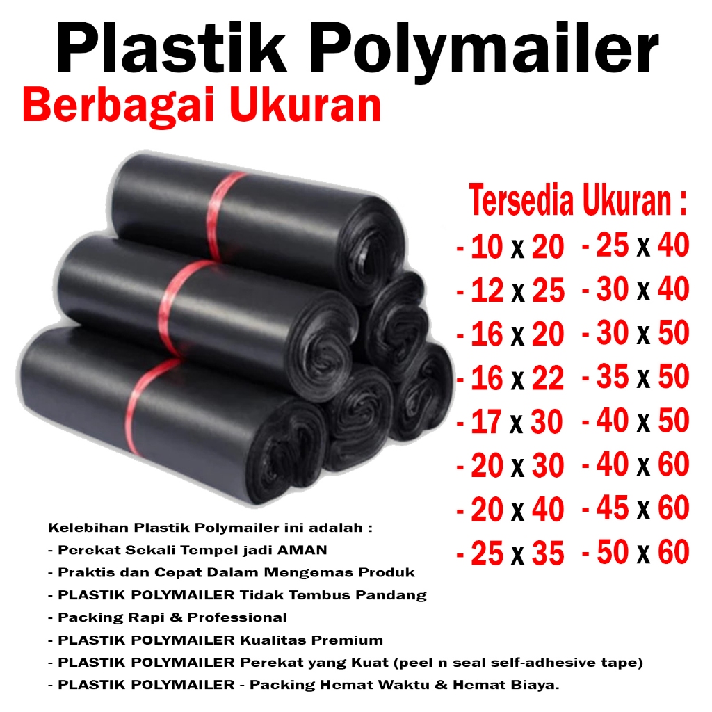 Jual Plastik polymailer Hitam Berbagai Ukuran - Plastik Polimer ...