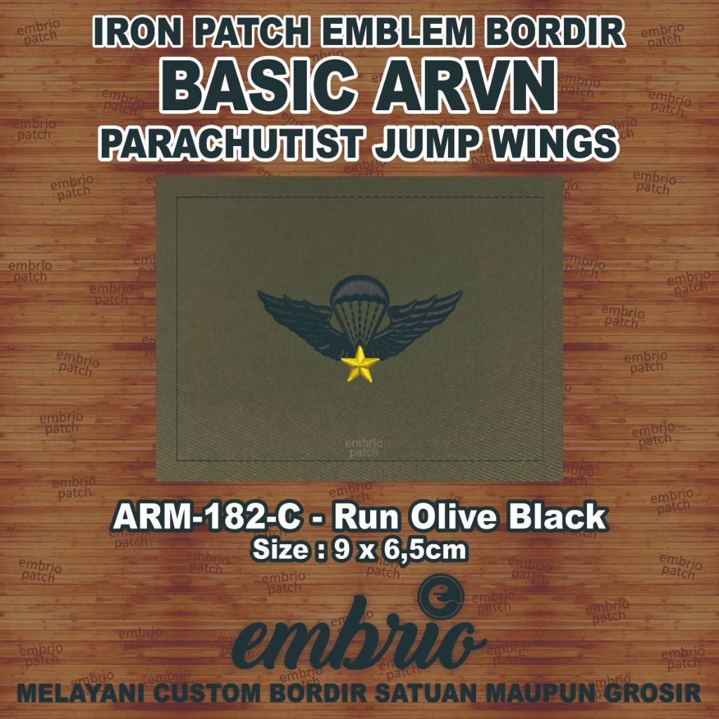Jual ARM-182-C Patch ARVN Basic Parachutist Jump Wing Vietnam War us ...