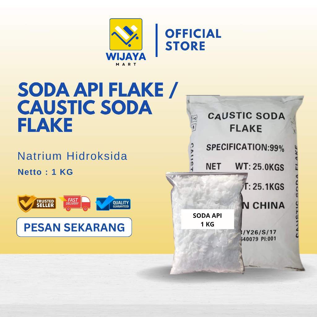 Jual Caustic Soda / NaOH Flakes / Soda Api / Naoh 1kg | Shopee Indonesia
