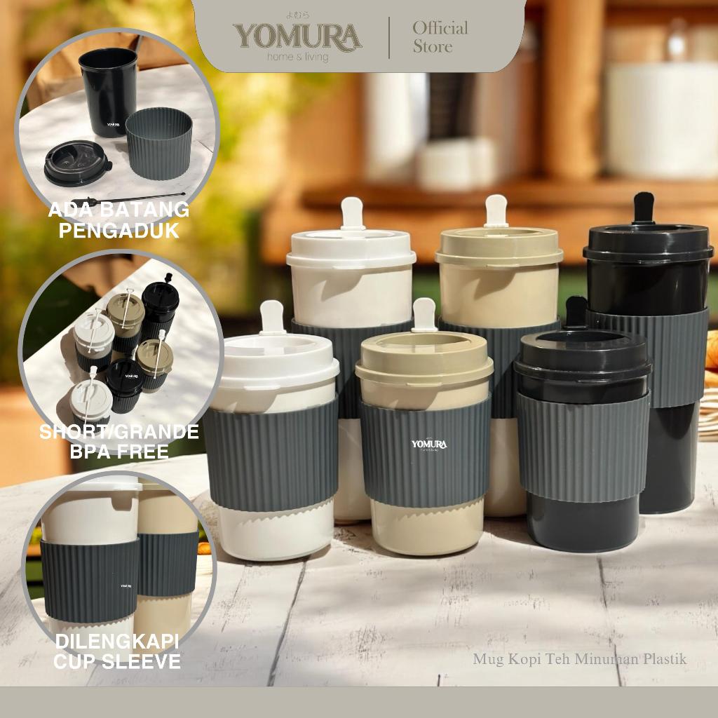 Jual YOMURA Mug Gelas Wheat Straw Plastik Mug Kopi Teh Ukuran Grande ...