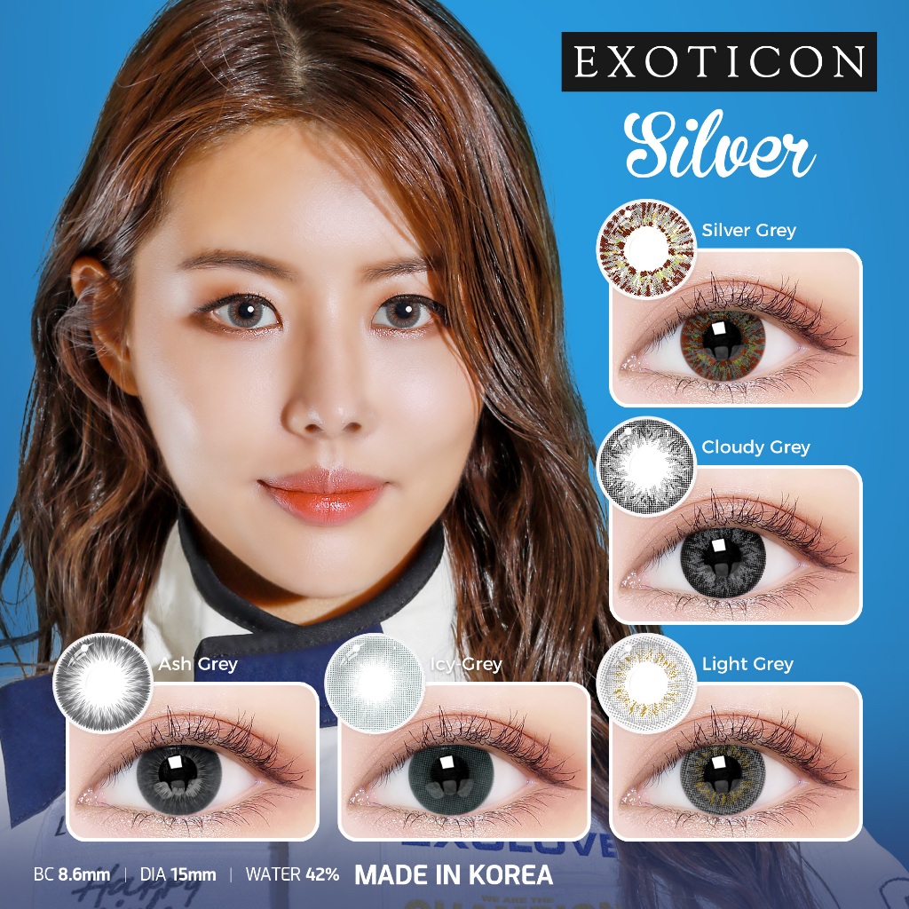 Jual Exoticon Softlens Ice Silver Series Grey | Cloudy Grey | Light ...