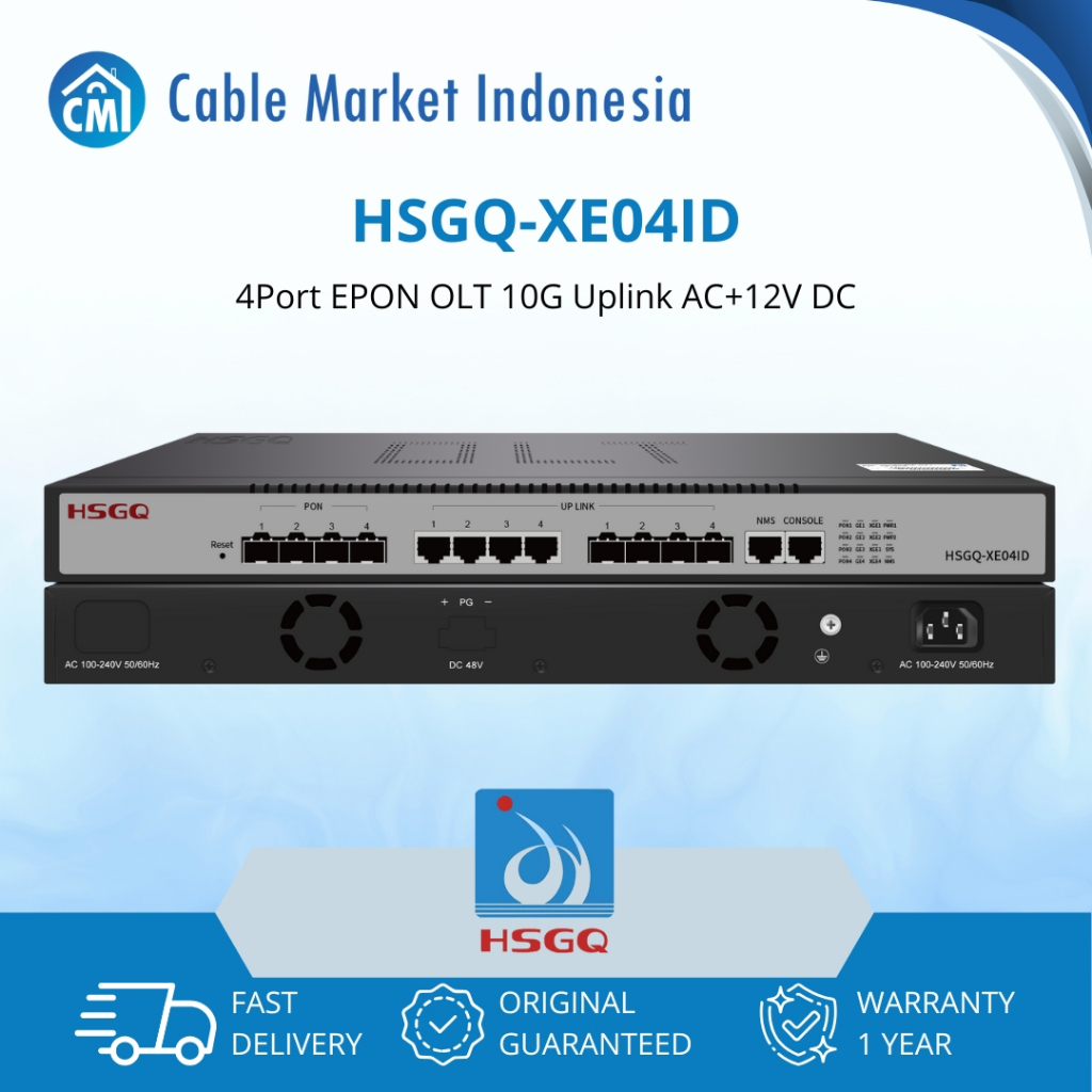 Jual HSGQ-XE04ID OLT 4 Port EPON 10G SFP+ for FTTH Solution - 19inch 1U Rack Mount | Shopee ...