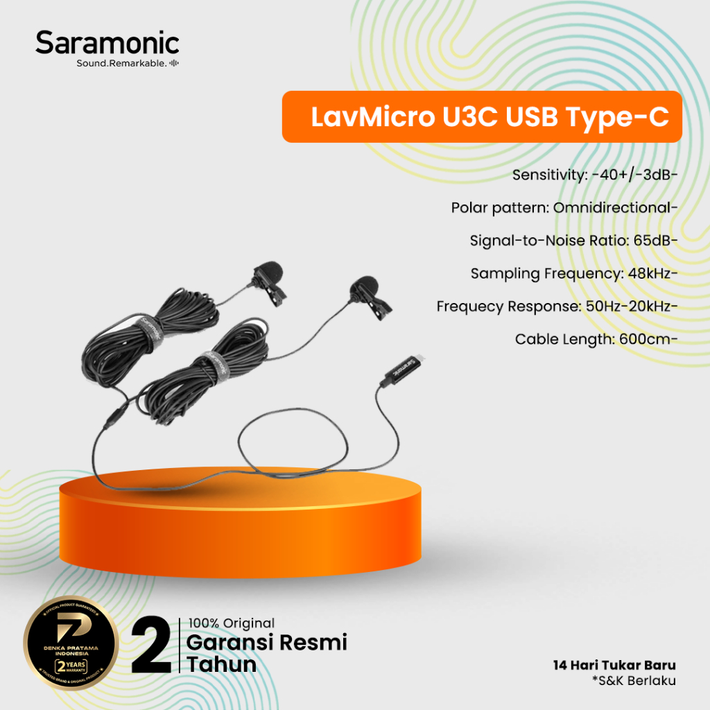 Jual Saramonic LavMicro U3C USB Type-C Dual Lavalier Microphone Lav RESMI | Shopee Indonesia