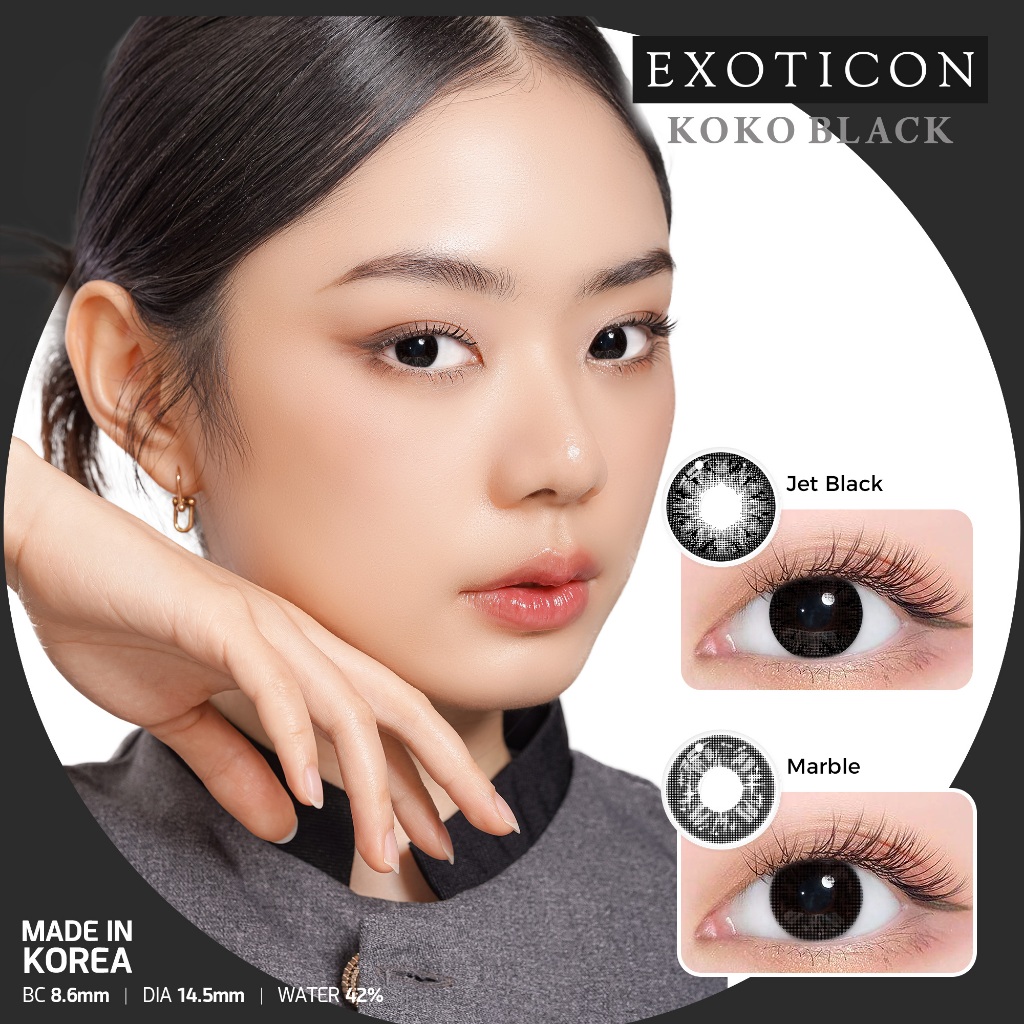 Jual Exoticon Softlens Koko Black Series Jet Black | Marble | Soflens ...