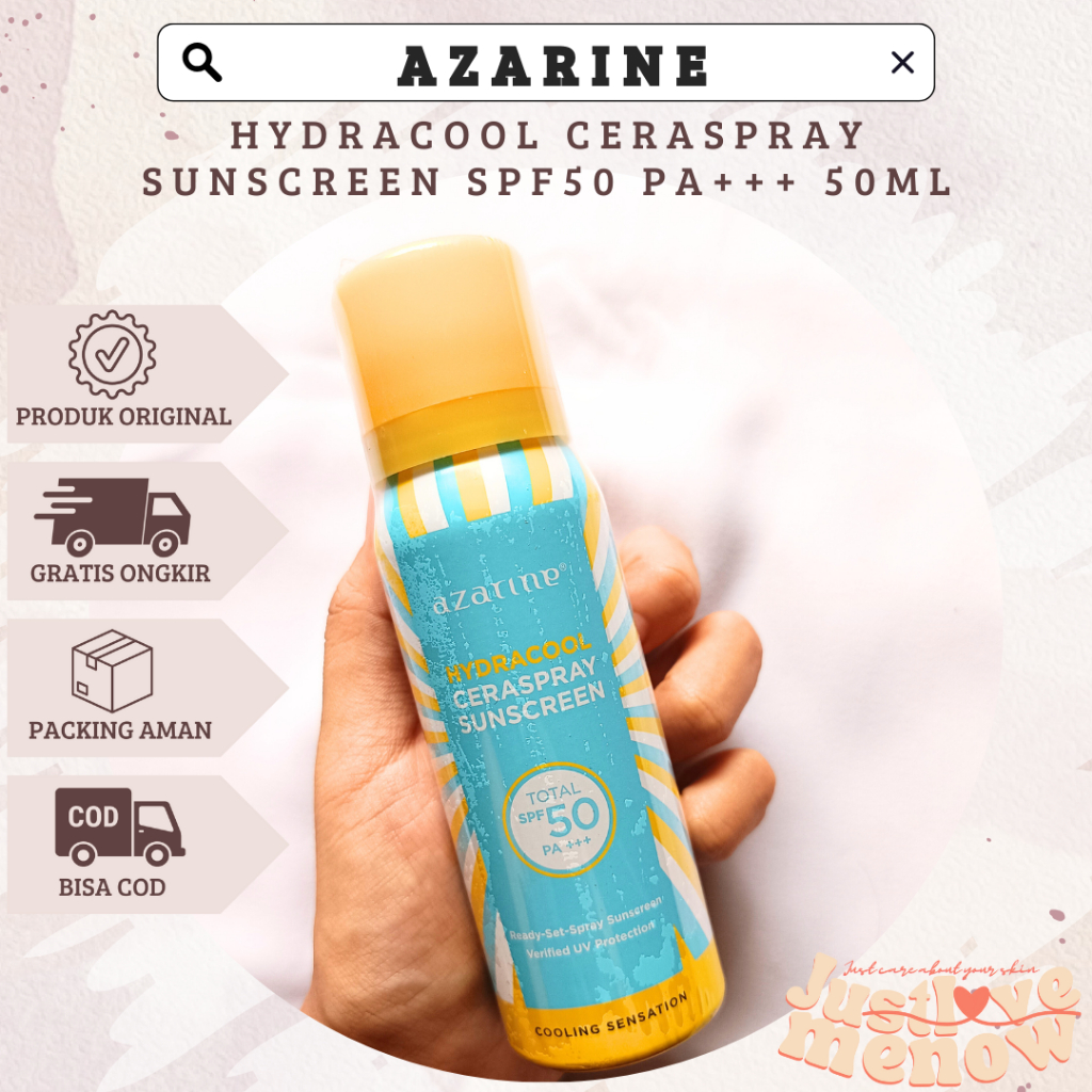 Jual [NEW] AZARINE CERASPRAY SUNSCREEN SPRAY SPF50 PA+++ COOLING ...