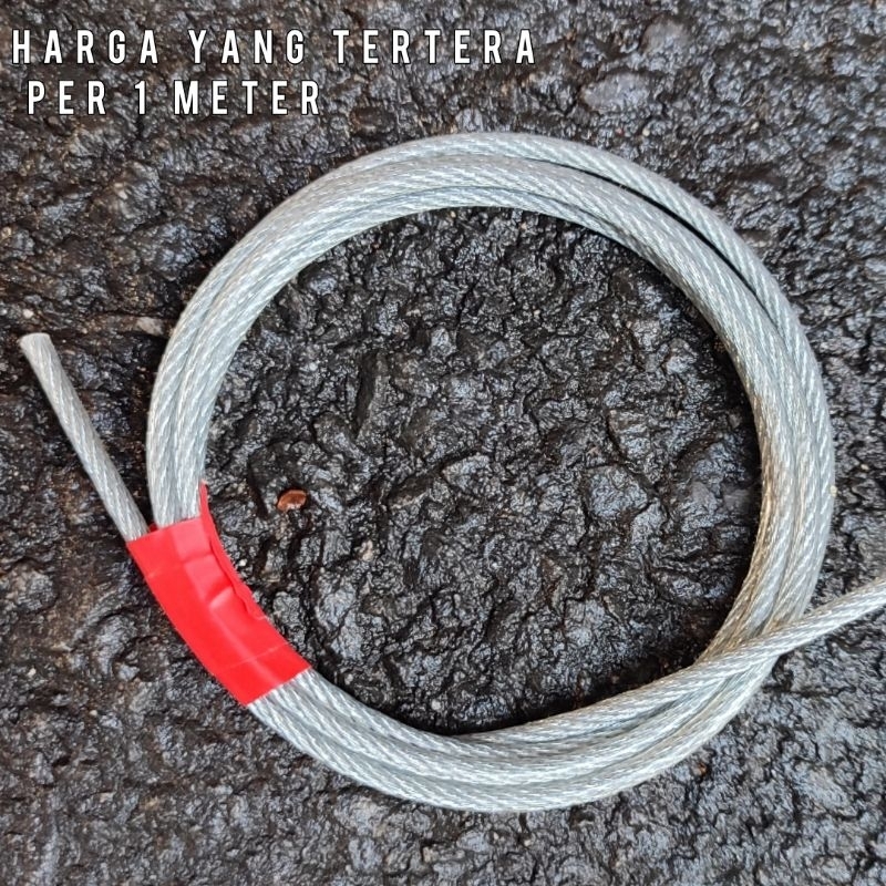 Jual Seling pvc 3 mm lapis plastik tali kawat sling baja galvanis wire ...