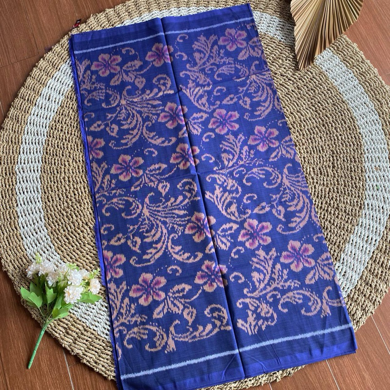 Jual kain tenun endek khas bali motif jepun biru | Shopee Indonesia