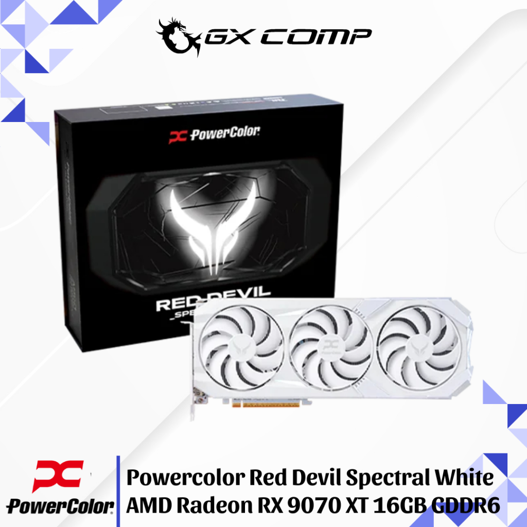 Jual VGA Powercolor Red Devil Spectral White AMD Radeon RX 9070 XT 16GB ...