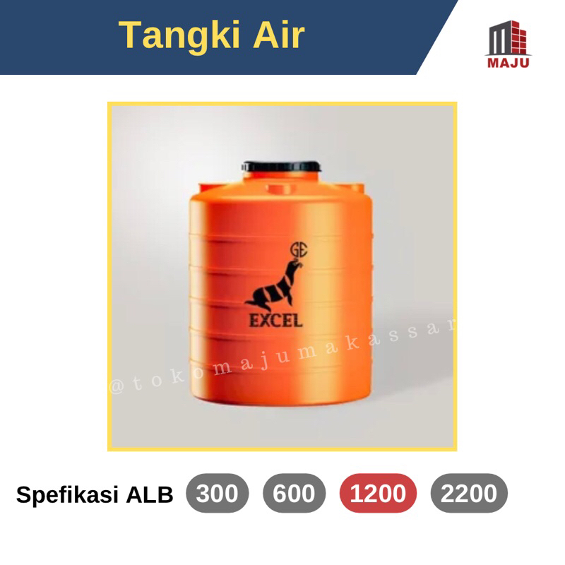 Jual Tangki Air / Toren Air / Tandon Air Excel ALB 1200 (980 L) Liter ...