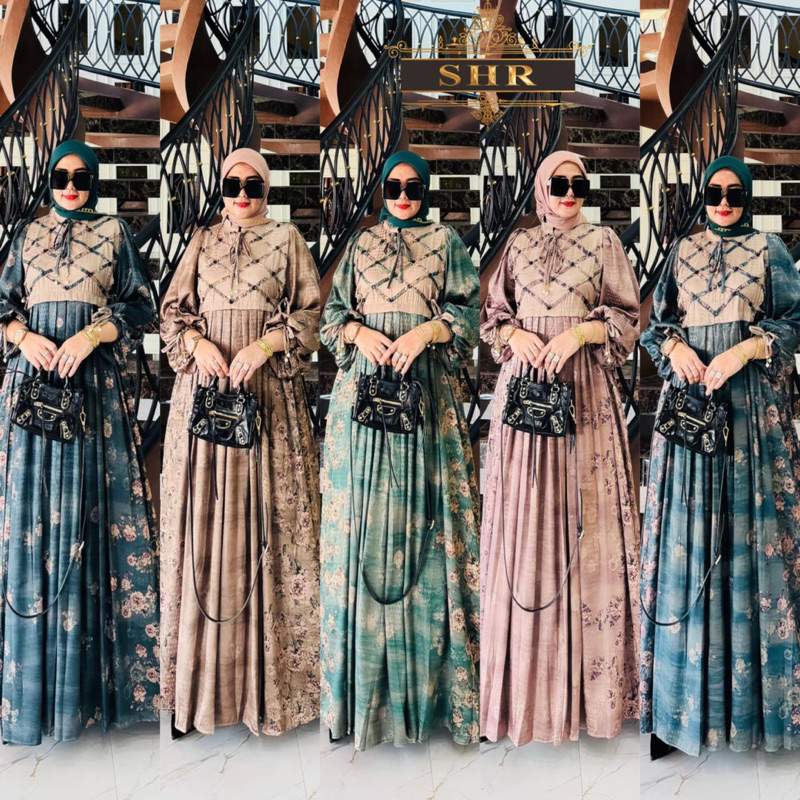 Jual “BY SHR ORI NEW” READY MAXI DRESS BISKUIT GLOWERS DADA SILANG WAR ...