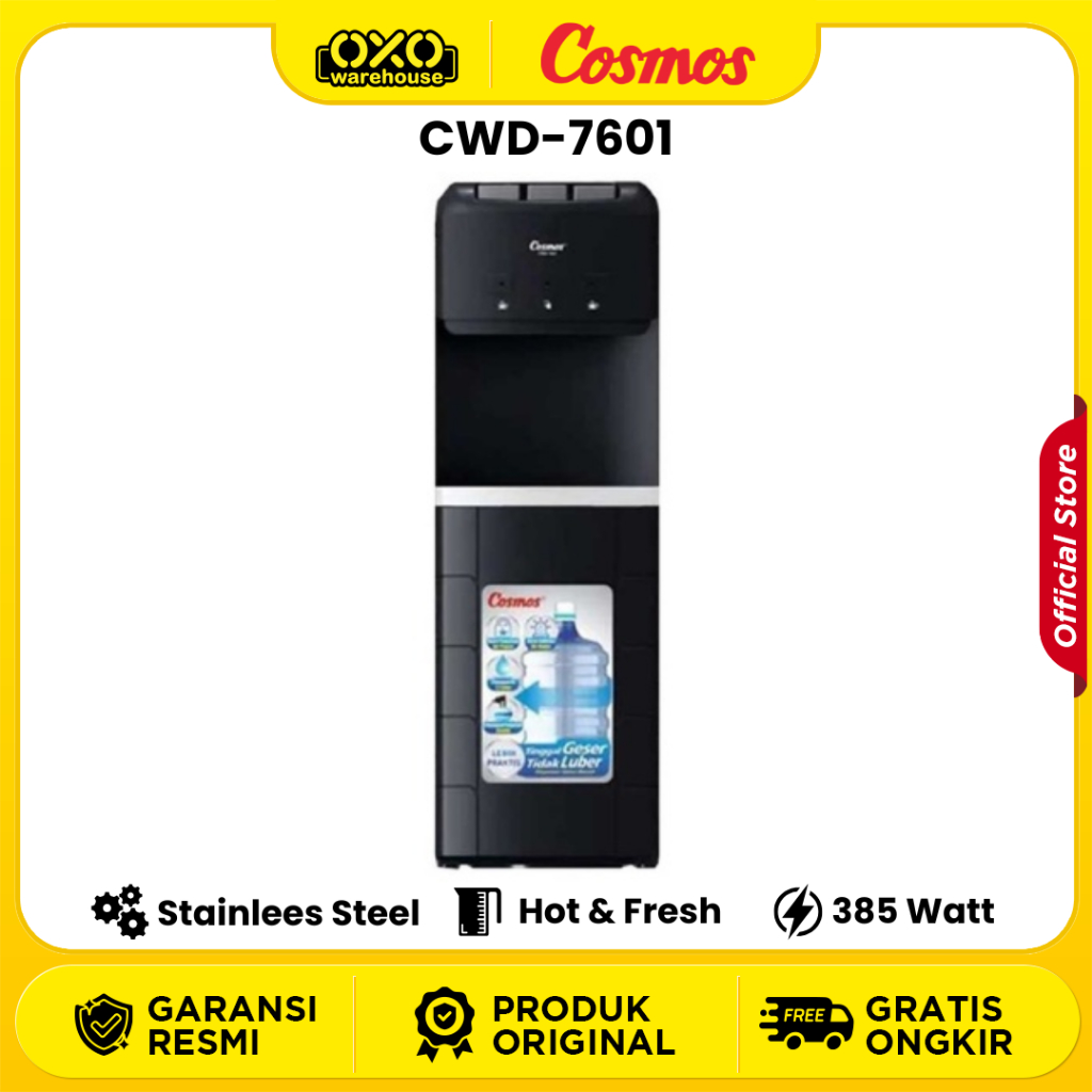 Jual Cosmos Dispenser Galon Bawah 3 Kran CWD-7601 Garansi Resmi Panas ...