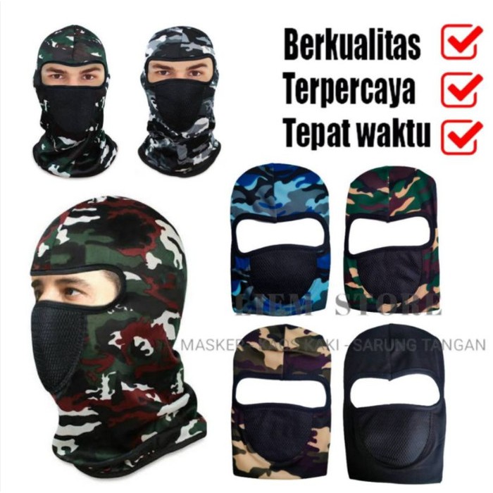 Jual Master Buff Balaclava Ninja Army Dan Hitam Penutup Wajah Sarung ...