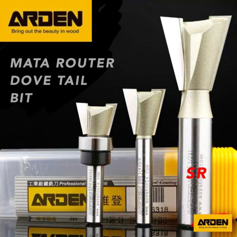 Jual Mata Router/ Profil Dovetail Bits As 1/4 Inch (6.35 mm) ARDEN ...