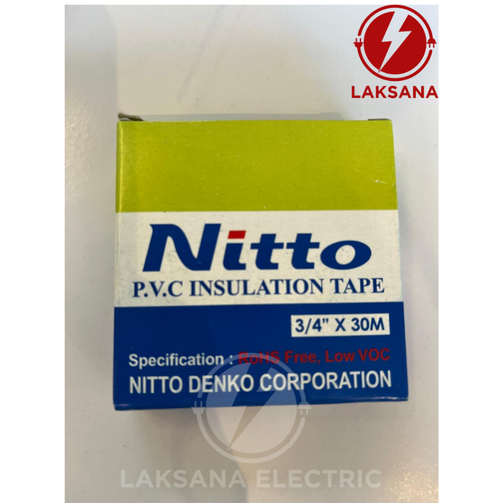 Jual ISOLASI NITTO/ ISOLASI KABEL LISTRIK NITTO 3/4"x25 M ORIGINAL ...