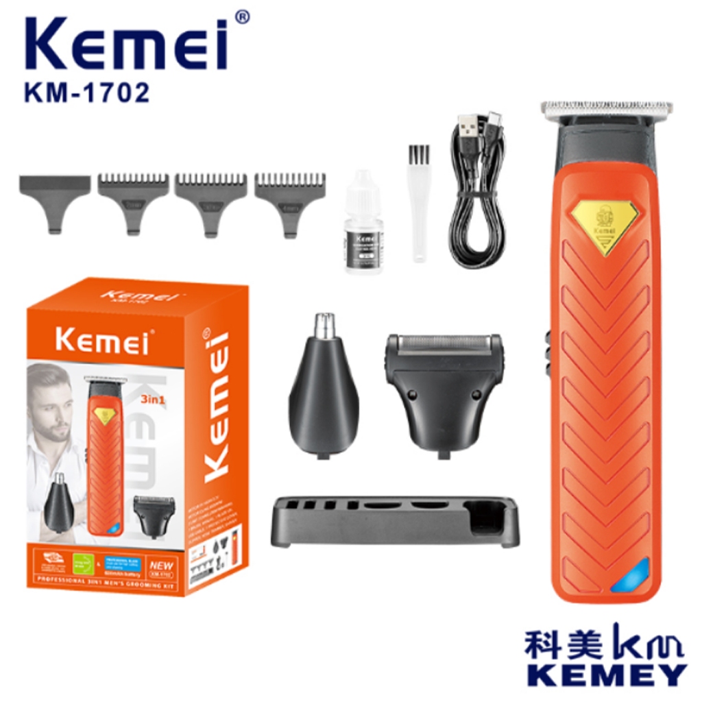 Jual 【COD】Kemei KM-1702 Alat Cukur Rambut 3in1 Kumis Bewok Bulu Hidung/Alat cukur jenggot/Alat ...