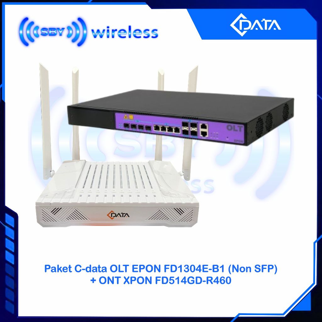Jual Paket C-data FD1304E-B1 OLT EPON (Non SFP) With FD514GD-R460 ONT ONU XPON Cdata (OLT 4 PON ...