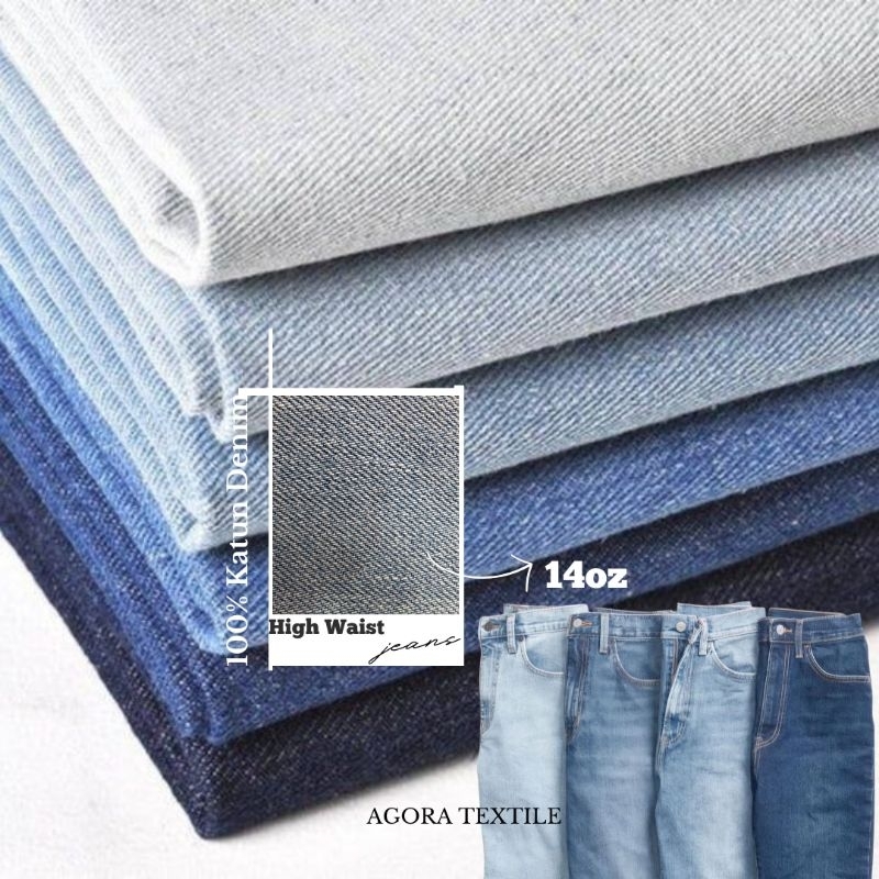 Jual kain denim | kain denim jeans wash non stret | kain denim meteran ...
