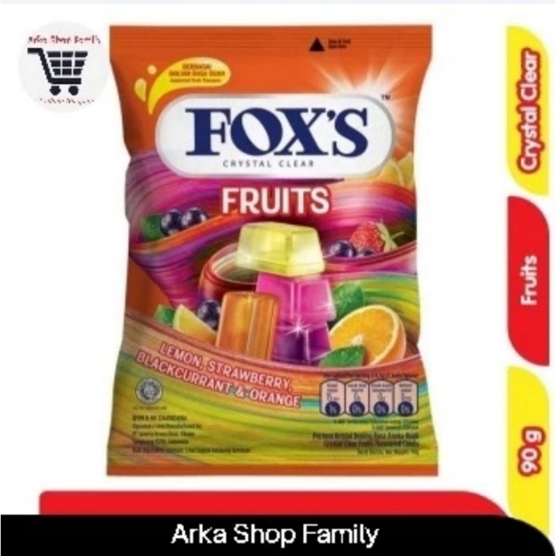 Jual FOXS Crystal Clear Fruits 90g Permen Candy Fox's Rasa Buah Buahan | Shopee Indonesia