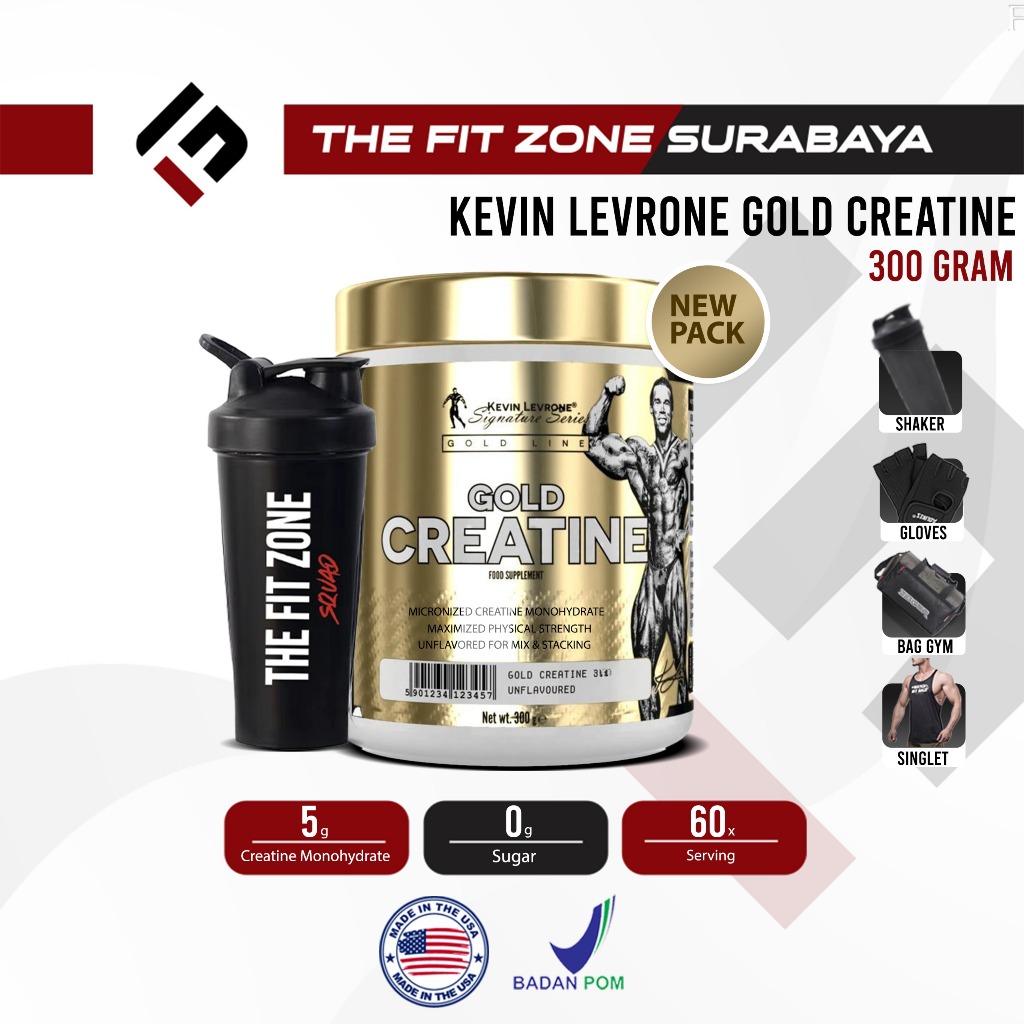 Jual KEVIN LEVRONE Gold Creatine 300 Gram (60 Serv) Suplemen Fitness ...