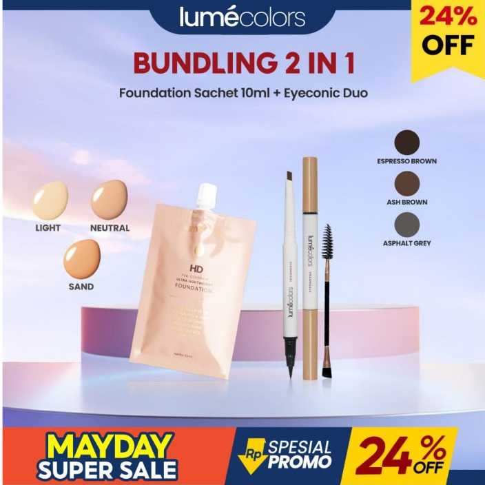 Jual PAKET SACHET FOUNDATION + EYECONIC | Shopee Indonesia