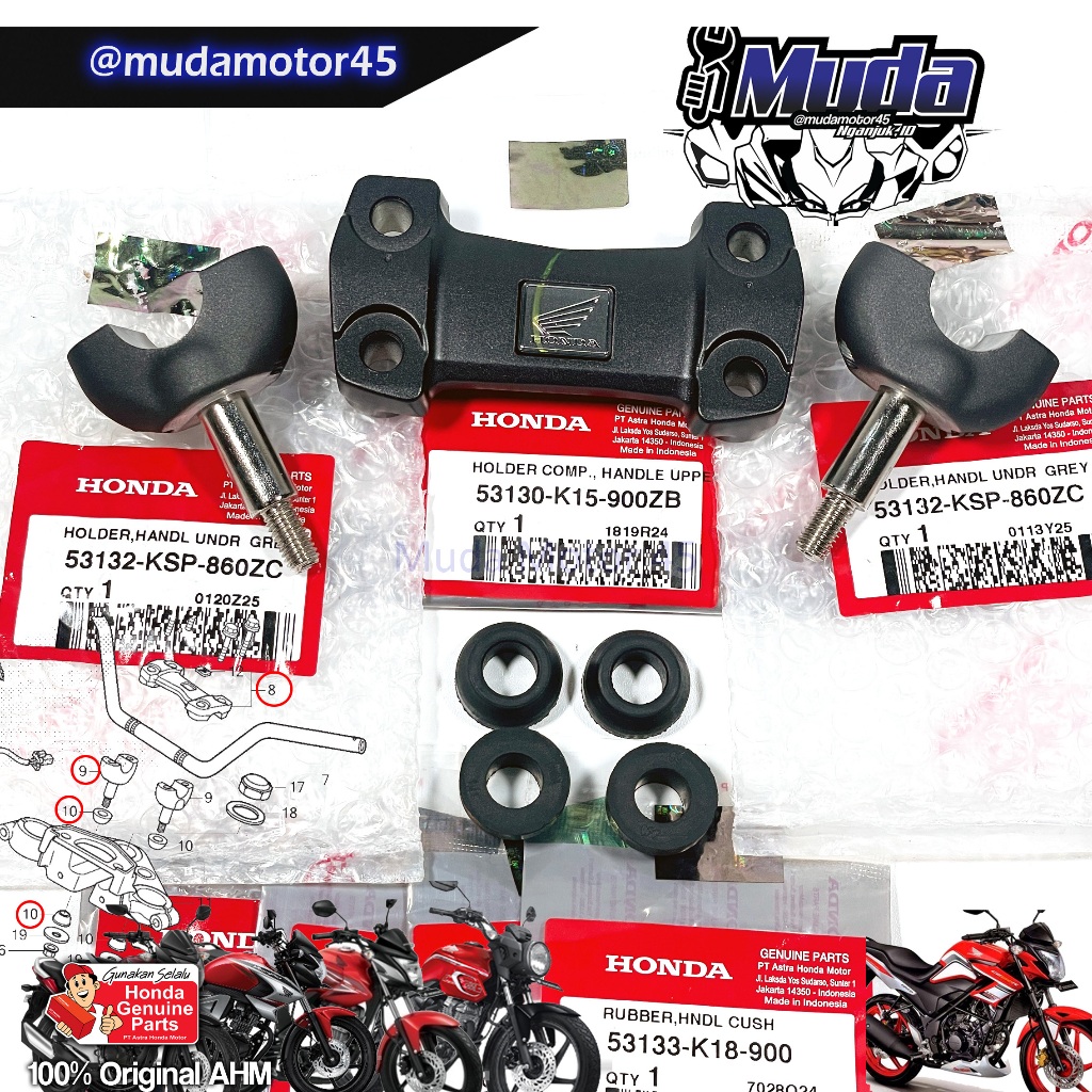 Jual PAKET RAISER OLD CB150R CB VERZA MEGAPRO MONO SET DUDUKAN STANG ...