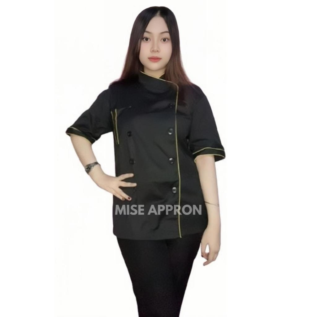 Jual Seragam Chef Baju Koki Kemeja Koki Kemeja Chef Lengan Pendek Pria ...
