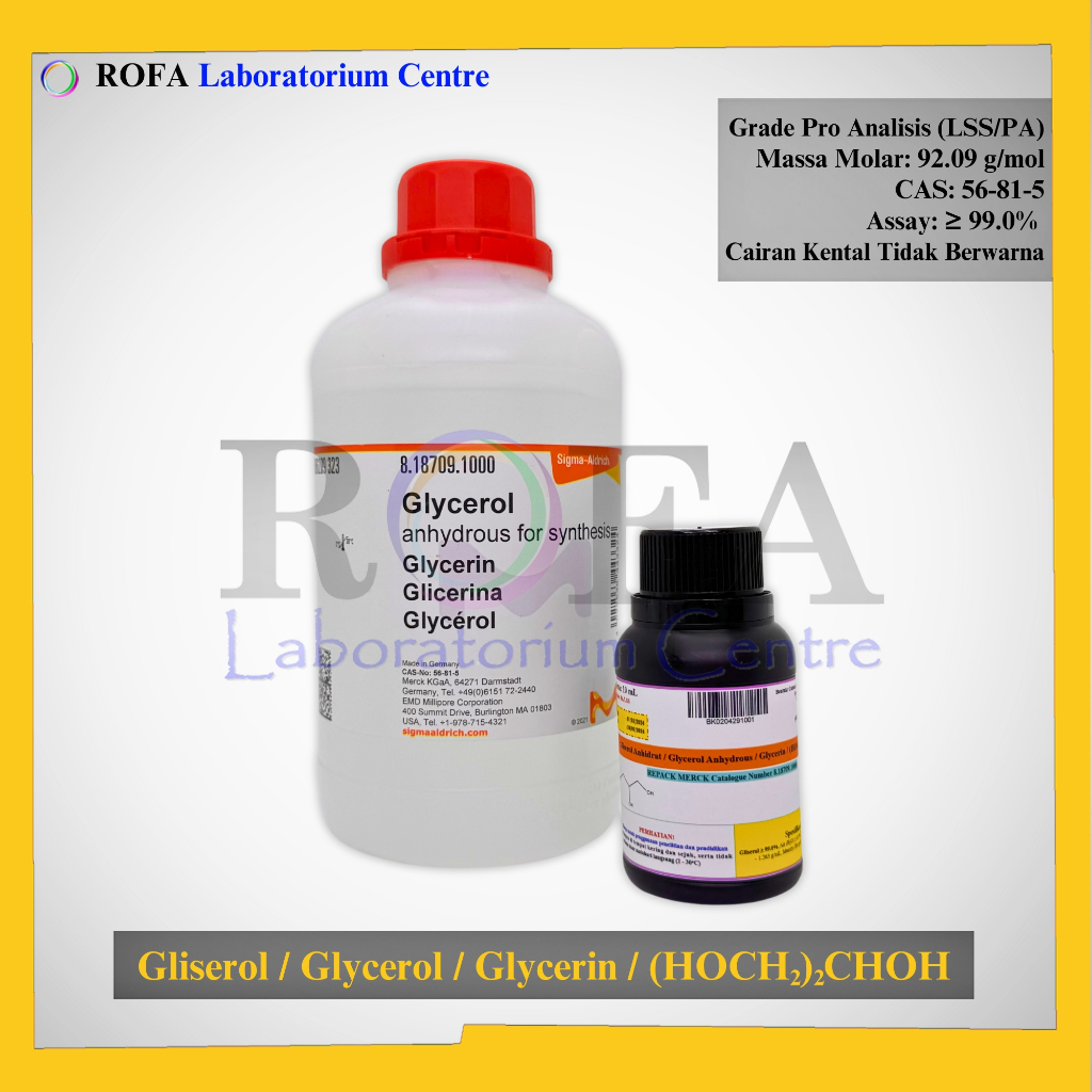 Jual Gliserol Anhidrat / Glycerol Anhydrous / Glycerin / (HOCH2)2CHOH ...