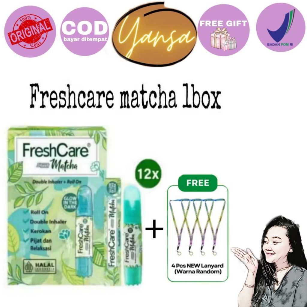 Jual FreshCare 1 BOX isi 12pcs- Matcha 4 in 1 Double Inhaler + Roll On ...