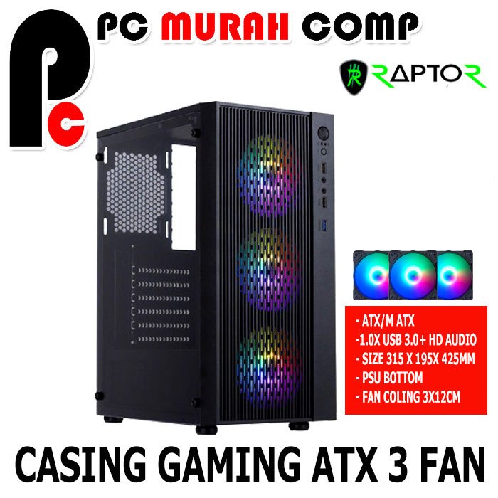 Jual Casing Gaming PC RAPTOR Gaming Sentinel Glass ATX | Shopee Indonesia