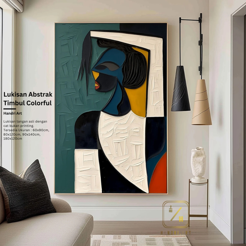 Jual Lukisan Abstrak Timbul Colorful Modern Minimalis - Lukisan Tangan ...