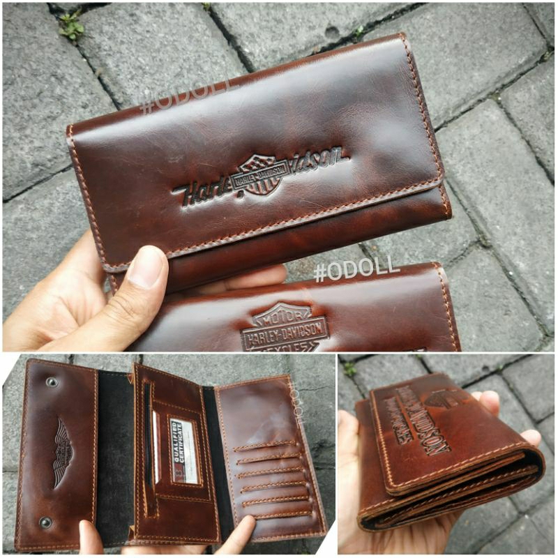 Jual Dompet Panjang Pria Full Kulit Asli Untuk Bikers Cowok Dengan ...