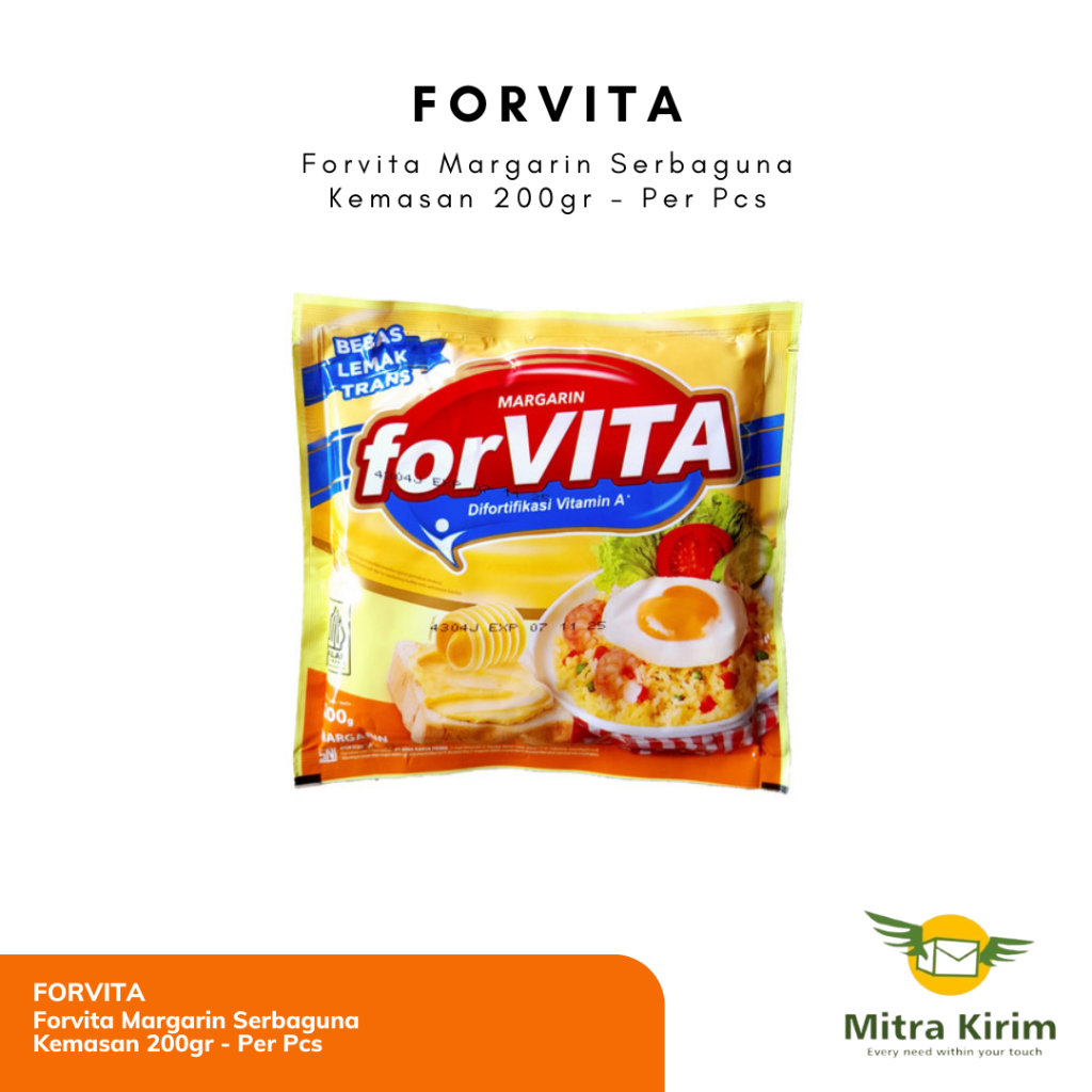 Jual Forvita Margarin Serbaguna Kemasan 200gr - Per Pcs MURAH | Shopee ...