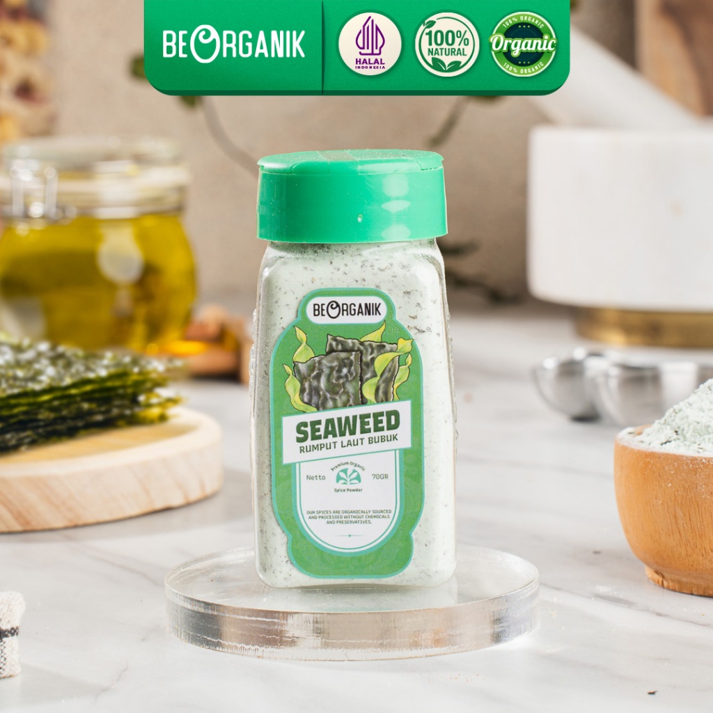 Jual Beorganik Seaweed Powder (With Flakes) NO MSG / Bubuk Rumput Laut ...